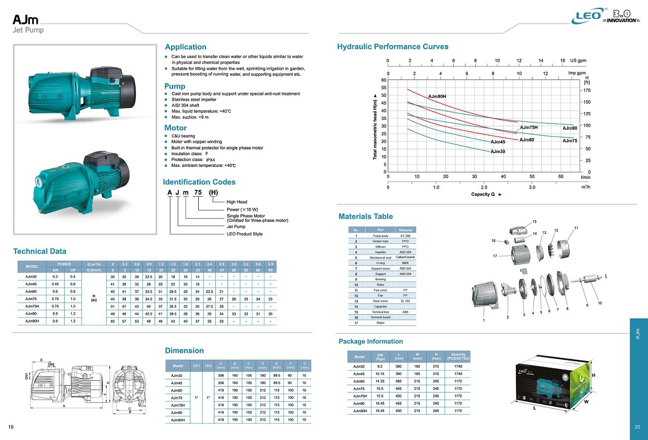 LEO AJm gietijzeren JET-pomp - Waterpompshop